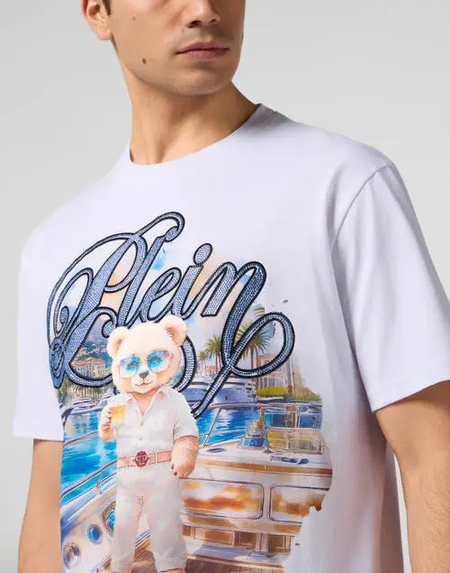 Philipp Plein Round Neck T-shirt Teddy Yachting - White
