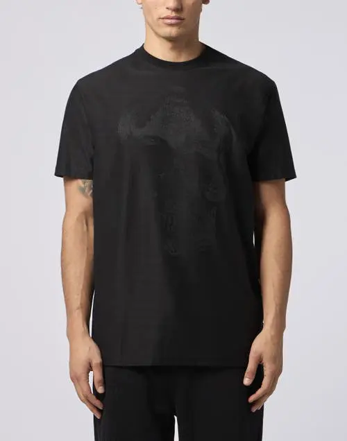 Philipp Plein Round Neck T-shirt Jacquard Skull - Black