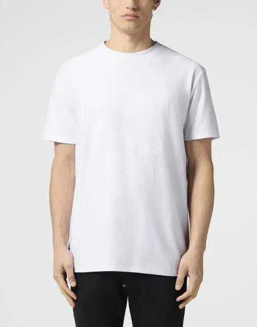 Philipp Plein Round Neck T-shirt Jacquard Skull - White