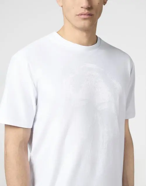 Philipp Plein Round Neck T-shirt Jacquard Skull - White