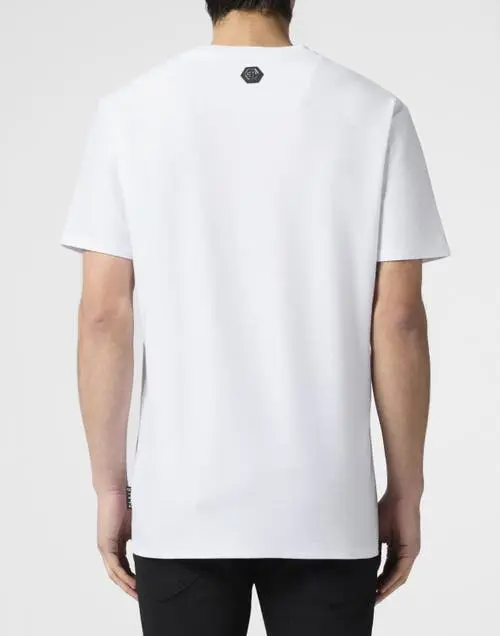 Philipp Plein Round Neck T-shirt Jacquard Skull - White