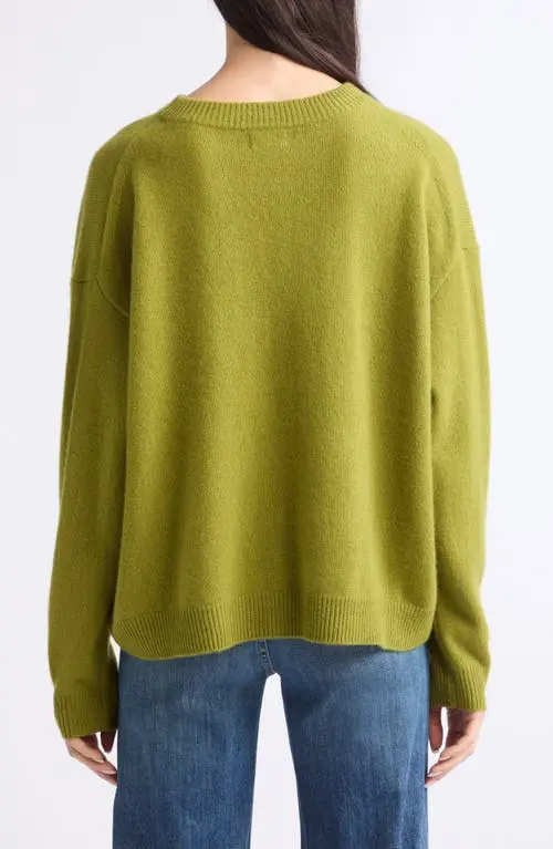 Staud Serrano Cashmere Relaxed Fit Crewneck Sweater - Pear