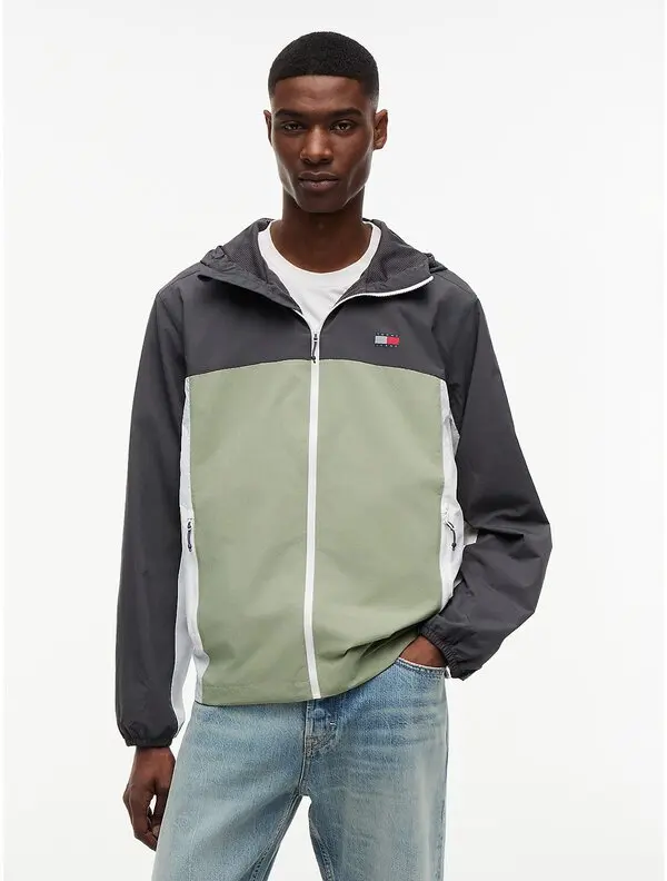 Tommy Hilfiger Packable Chicago Windbreaker - Spring Olive Multi