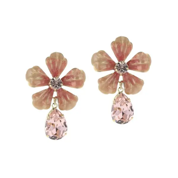 OTAZU Cherry Blossom Earrings Crystal - Pink