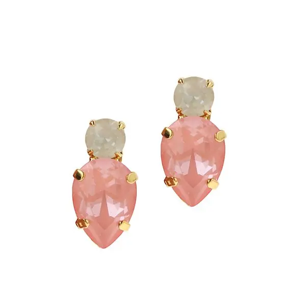 OTAZU Pink / White Flamingo Beetle Earrings Small - Pink/white