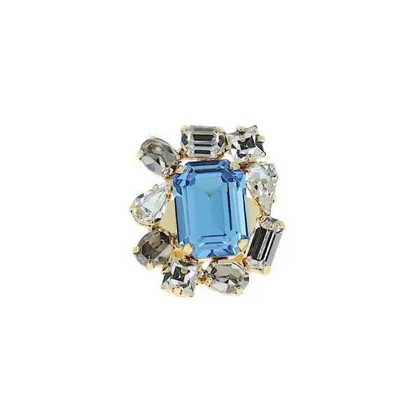OTAZU Blue / Grey Blue Satin Ring Big - Blue/grey