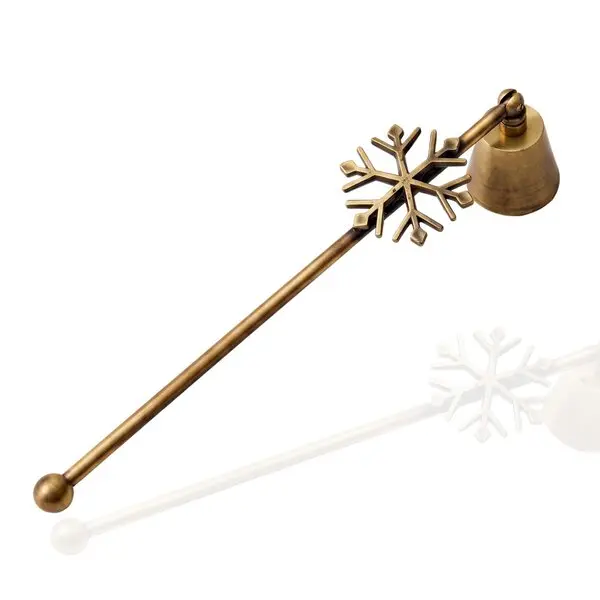 MARLETH Snowflake Brass Candle Snuffer - Brown