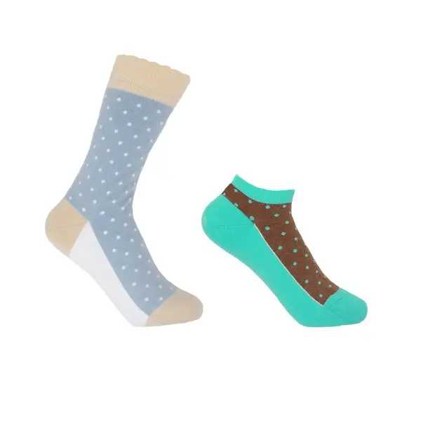 PEPER HAROW - MADE IN ENGLAND Peper Harow Pin Polka Crew & Trainer Socks Bundle - Blue