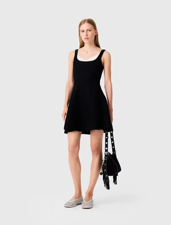 Maje Short 2-in-1 Effect Dress - Black