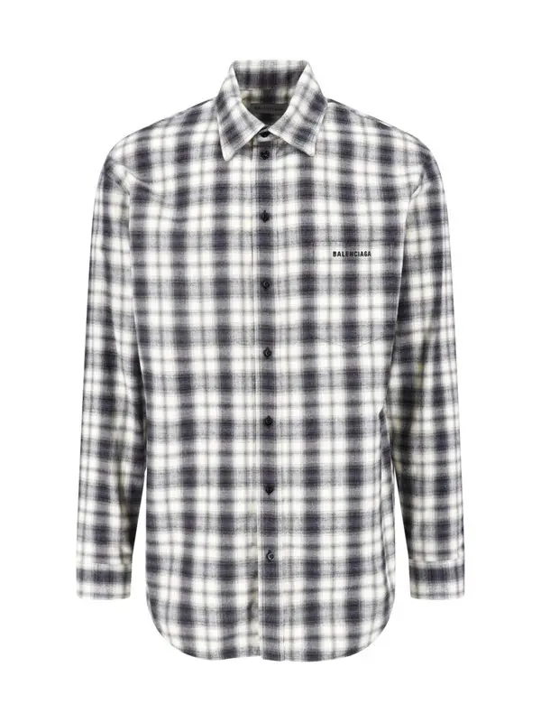 Balenciaga Cotton Flannel Shirt - Gray