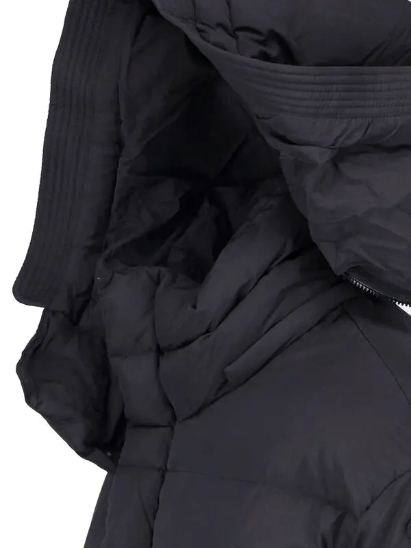 DIESEL® Down Jacket "w Rolfys" With Removable Hood And Logo Embroidery - Black