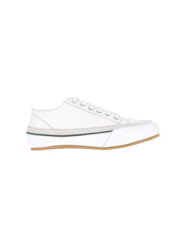 MAISON MARGIELA Traveler' Cotton And Leather Sneakers - White