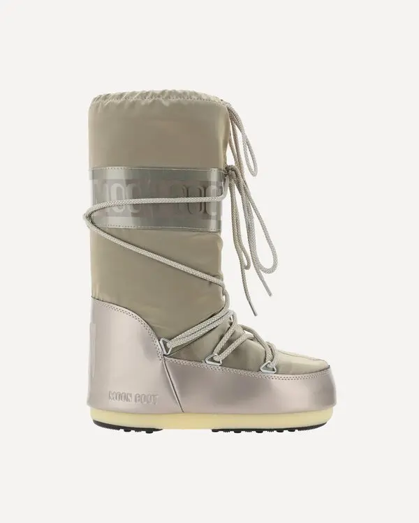 Moon Boot Icon Glance Knee-high Lace-up Boots - Beige
