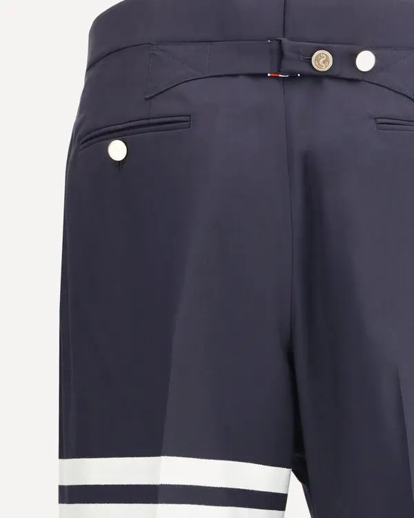 Thom Browne Wool Trousers With Signature Stripes