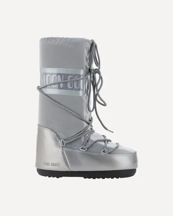 Moon Boot Icon Glance Lace-up Platform Boots - Silver