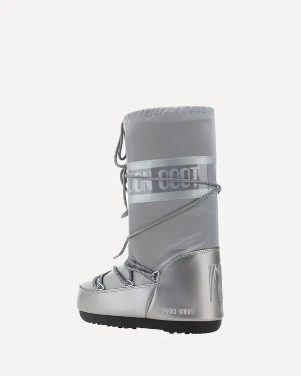 Moon Boot Icon Glance Lace-up Platform Boots - Silver