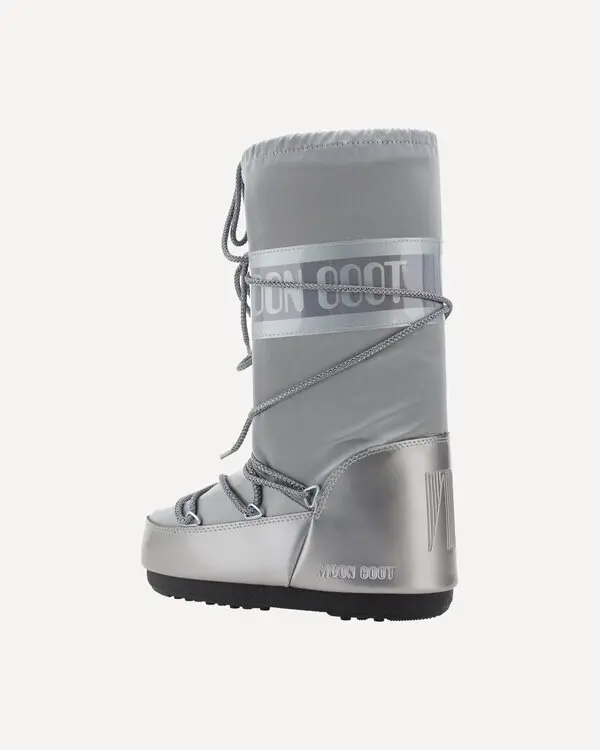 Moon Boot Icon Glance Lace-up Platform Boots - Silver