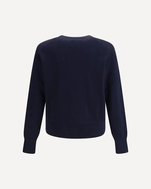 AMI Paris De Coeur Crew Neck Knit Sweater - Blue