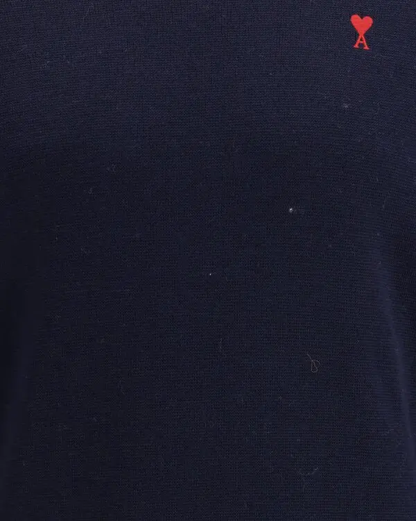 AMI Paris De Coeur Crew Neck Knit Sweater - Blue