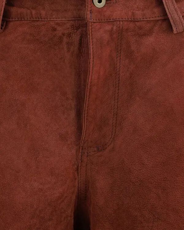 SALVATORE SANTORO Suede High-waisted Straight Leg Trousers
