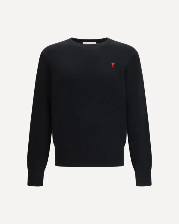 AMI Paris De Coeur Crew Neck Sweater - Black