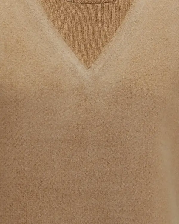 MAISON MARGIELA Double-layer Wool Knit Vest - Beige