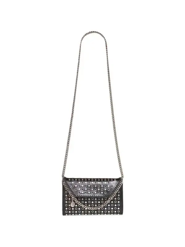 Stella McCartney Falabella Wallet With Chain In Alter Mat, Featuring S - Black
