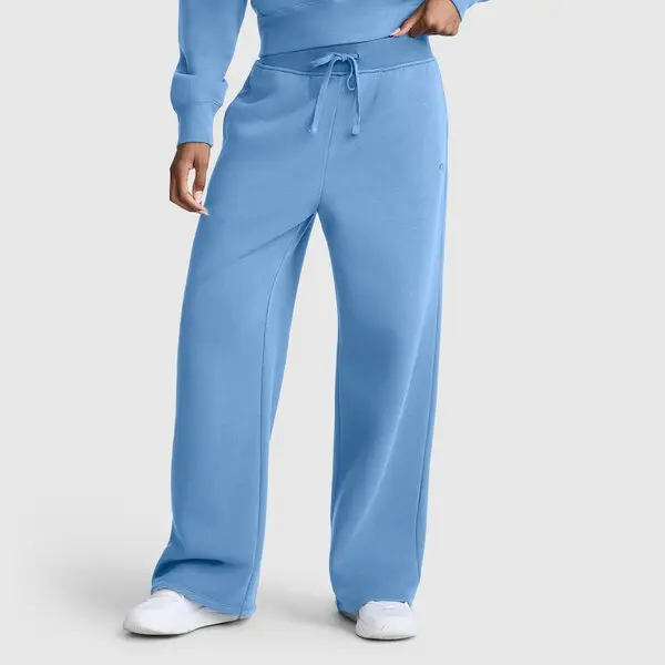 Champion Wide Leg Fleece Sweatpants, C Logo - Riviera