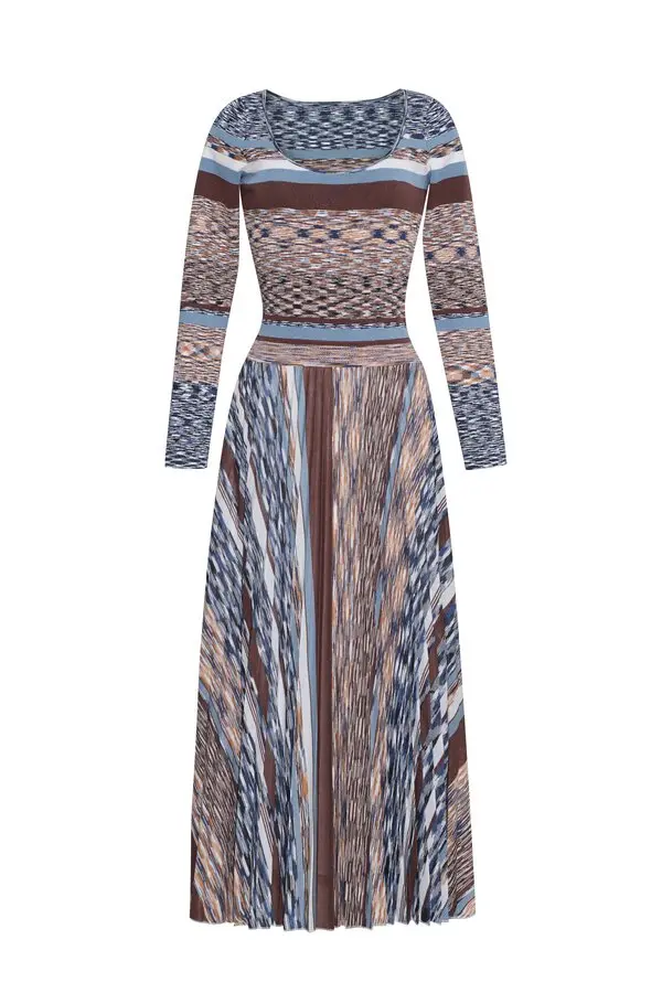 Cara Cara Marlow Dress - Blue Brown Multi
