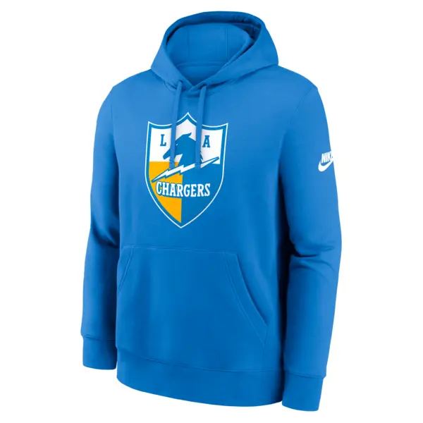 Nike Los Angeles Chargers Club Logo Nfl Pullover Hoodie - Blue