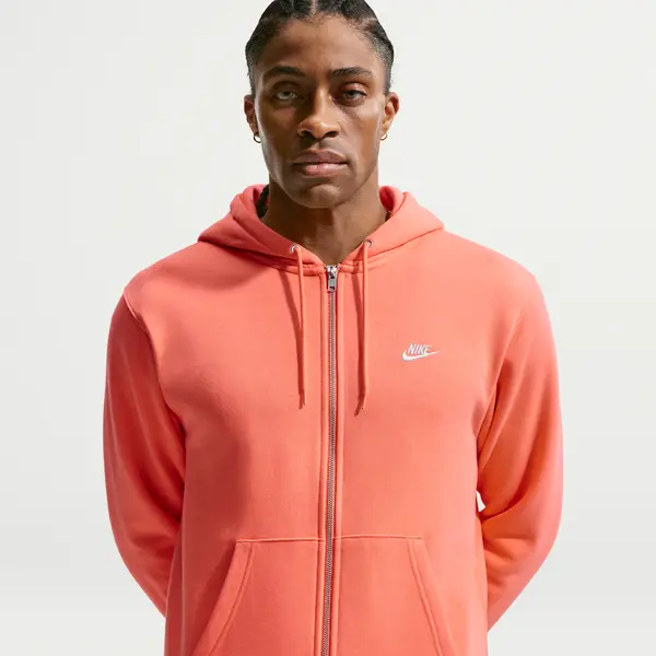 Nike Club Full-zip Fleece Hoodie - Orange
