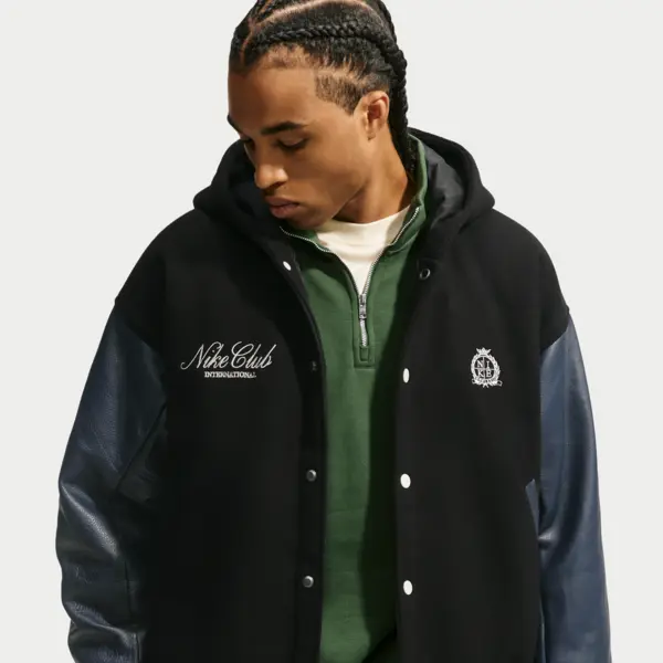 Nike Sportswear Club Wool Varsity Jacket - Black