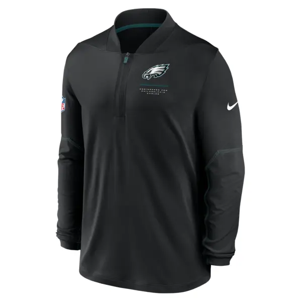 Nike Philadelphia Eagles Sideline Dri-fit Nfl 1/2-zip Top - Black