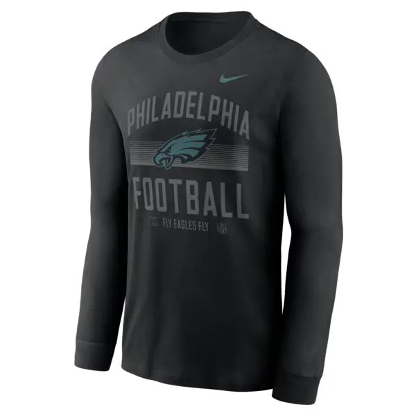 Nike Philadelphia Eagles Essential Dri-fit Nfl Long-sleeve T-shirt - Black