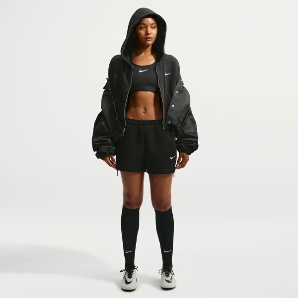 Nike Studio Fleece Weight Mid-rise Shorts - Black