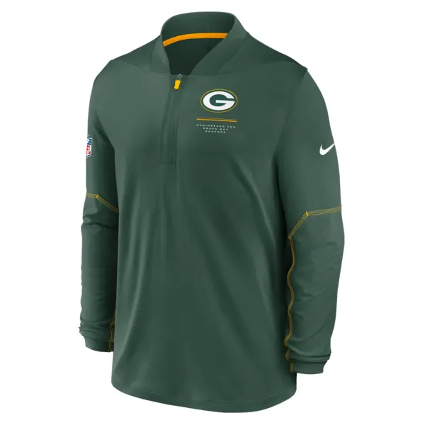 Nike Bay Packers Sideline Dri-fit Nfl 1/2-zip Top - Green