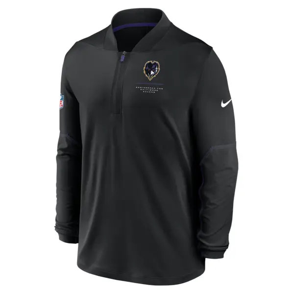 Nike Baltimore Ravens Sideline Dri-fit Nfl 1/2-zip Top - Black