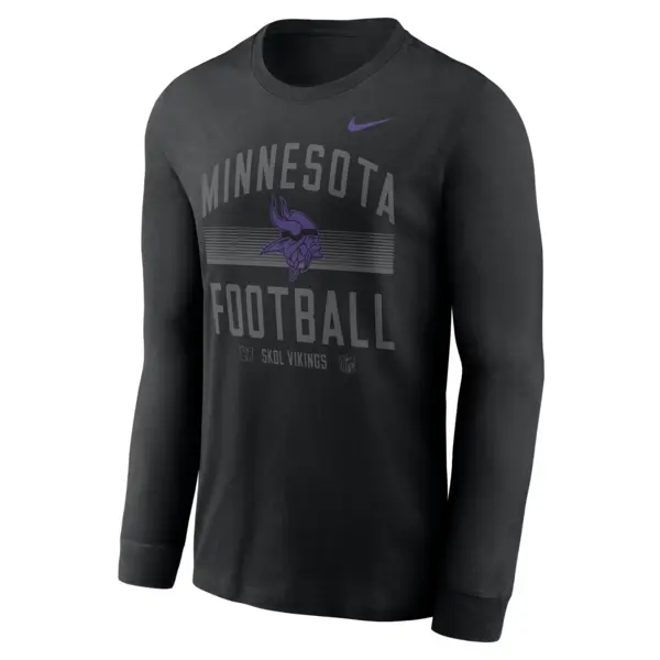 Nike Minnesota Vikings Essential Dri-fit Nfl Long-sleeve T-shirt - Black