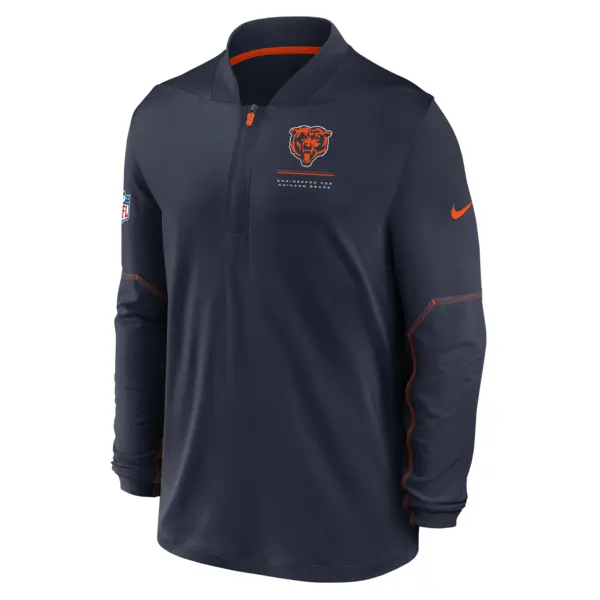 Nike Chicago Bears Sideline Dri-fit Nfl 1/2-zip Top - Blue