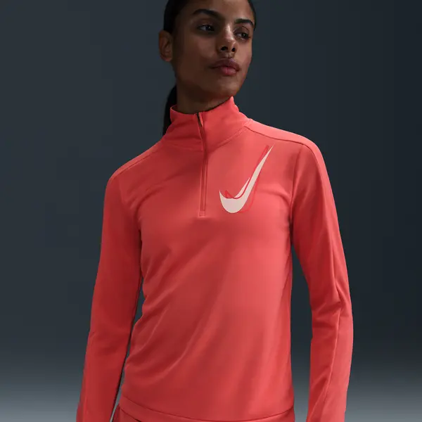 Nike Swoosh Dri-fit 1/2-zip Running Mid Layer - Orange