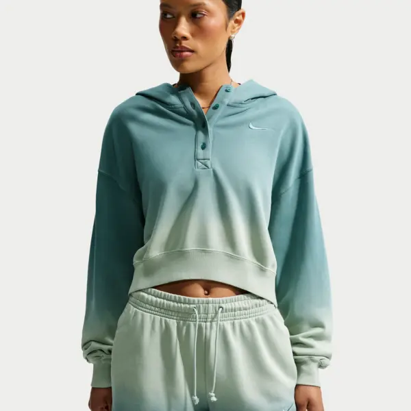 Nike Sportswear Phoenix Fleece Oversized Henley Hoodie - Green
