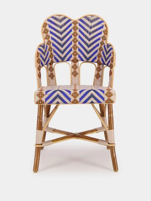 L.DRUCKER Houlgate Rattan Dining Chair By - Blue