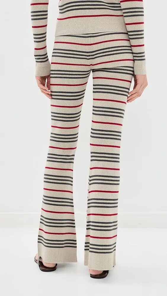 THE ELDER STATESMAN Libeccio Rib Stripe Flare Pants