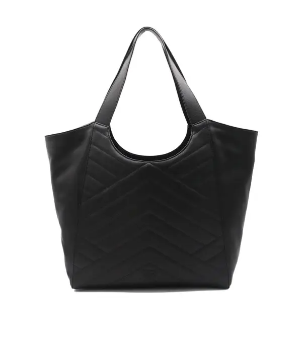 Pinko Logo Plaque Chevron Quilted Tote Bag