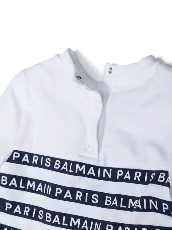 Balmain Logo-stripes Cotton T-shirt