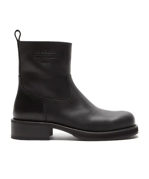 Acne Studios Leather Waxed Boots - Black
