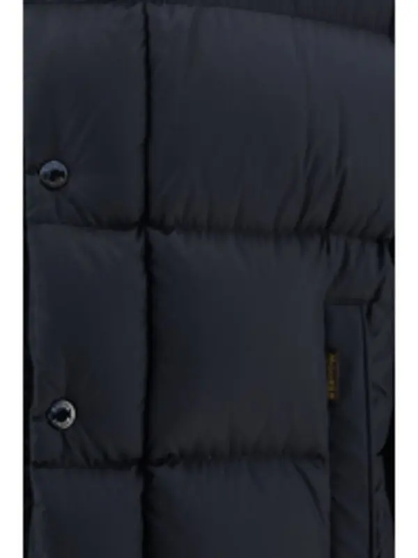 MOORER Nadir-sh Down Bomber Jacket With Detachable Hood - Blue