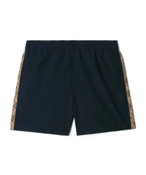 Burberry Check Trim Swim Shorts - Navy