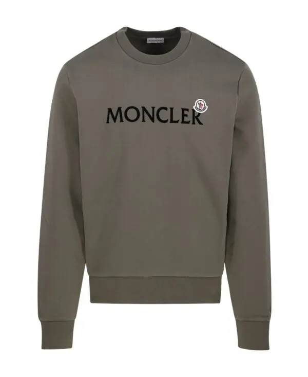 Moncler Flocked Logo Crewneck Sweatshirt - Green