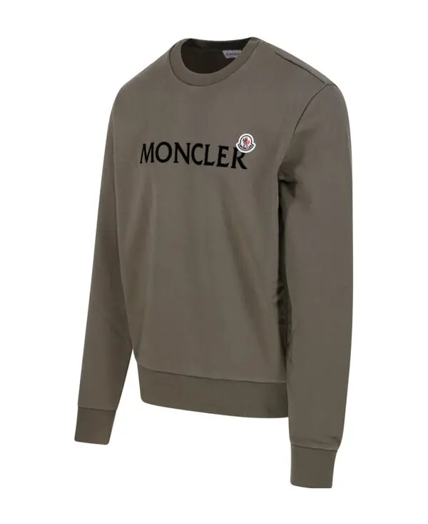 Moncler Flocked Logo Crewneck Sweatshirt